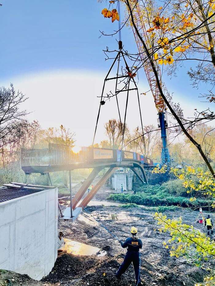 Nieuwe wandel- en fietsbrug | Nationaal Park Scheldevallei